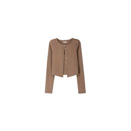 Bershka Set: Strickjacke+Top Damen Gr&ouml;&szlig;e M dunkelbeige
