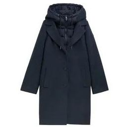 Tom Tailor Damen 2-in-1 Look Wintermantel, blau, Uni, Gr. M