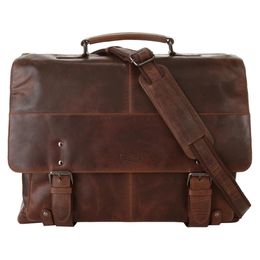 XZONE Aktentasche X-ZONE, Damen, Gr. B/H/T: 48cm x 35cm x 21cm onesize, braun (cognac), Leder, beschichtet, Taschen, echt Leder