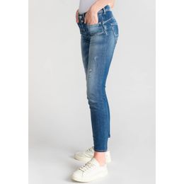 Slim-fit-Jeans Le Temps Des Cerises "PULPHIGC", Damen, Gr. 26, EURO-Größen, blau, 92% Baumwolle, 6% Synthetik, 2% Elasthan, Jeans, mit polsternder Wirkung