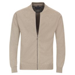 Strickjacke Casamoda "Casamoda Strickjacke uni", Herren, Gr. L, beige (champagner), 100% Baumwolle, Strickjacken