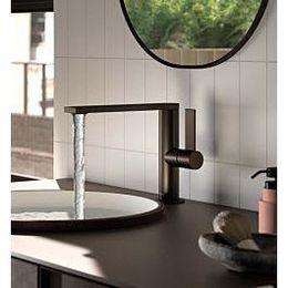 Tres Project-tres Waschtischarmatur 21120501NM seitlicher Hebel, ohne Ablaufgarnitur, schwarz matt