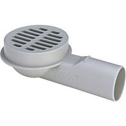 Viega Advantix Balkon-/Terrassenablauf 144319 DN 70, Kunststoff grau, Ablauf waagerecht, UV-beständig