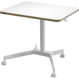 Leitz Sitz-/Steh-Schreibtisch Weiß 65360001 Farbe der Tischplatte: Weiß höhenverstellbar, mit Rollen max. Höhe: 1140 mm