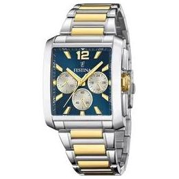 Mendler Festina Quarz Herren On the square F20637/6 - blau,Multi - 38.0mm