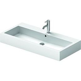 Duravit Vero Möbel-Waschtisch 04541000271 geschliffen, mit Hahnloch, Überlauf, Hahnlochbank, 100 x 47 cm, weiß WonderGliss