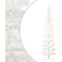 Künstlicher Halb-Weihnachtsbaum,Kunstbaum mit Ständer Schlank Weiß 240 cm vidaXL