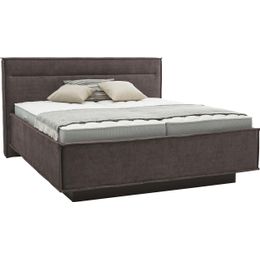 Polsterbett Musterring "JustB SC 100", grau (taupe, taupe, anthrazit), B:200cm H:115cm L:215cm, Polyester 53%, Polyacryl 40%, Viskose 7%, Betten, inklusive Matratze und Lattenrost, verschiedene Härtegrade und Farben