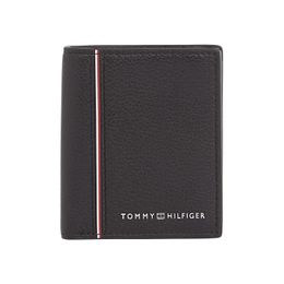 Geldbörse Tommy Hilfiger "TH CORP TRIFOLD", schwarz, Leder, Basic, Kleinlederwaren, Men Geldbeutel, Portemonnaie mit Logoschriftzug