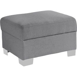 Hocker DOMO collection "Bero", grau (mittelgrau), B:67cm H:41cm T:52cm, Struktur fein (100% Polyester);Feinstruktur (100% Polyester);Luxus-Microfaser (100% Polyester), Hocker, Polsterhocker