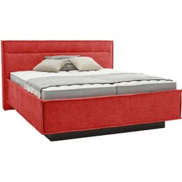Polsterbett Musterring "JustB SC 100", rot (rot, orange, rot, orange, anthrazit), B:200cm H:115cm L:215cm, Polyester 53%, Polyacryl 40%, Viskose 7%, Betten, inklusive Matratze und Lattenrost, verschiedene Härtegrade und Farben