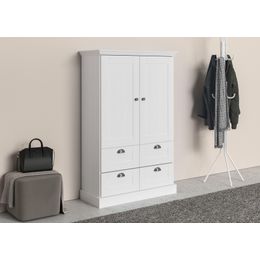 Wäscheschrank Home Affaire "Motala", weiß, B:83cm H:130cm T:35cm, Spanplatte, Schränke, mit 2 große Schubladen, Breite 83 cm, Höhe 130 cm