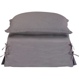 Polsterhocker Home Affaire "Luise", grau, B:65cm H:48cm T:64cm, Hocker, Polsterhocker, in 2 Bezugsqualit&auml;ten