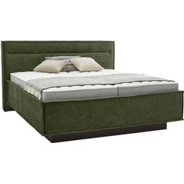 Polsterbett Musterring "JustB SC 100", grün (oliv, oliv, anthrazit), B:200cm H:115cm L:215cm, Polyester 53%, Polyacryl 40%, Viskose 7%, Betten, inklusive Matratze und Lattenrost, verschiedene Härtegrade und Farben