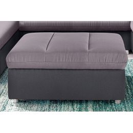 Sit & More Hocker SIT & MORE "Bandos", grau (anthrazit, hellgrau), B:94cm H:42cm T:67cm, Flachgewebe, 2-farbig ( 100% Polyester);Luxus-Kunstleder / Struktur ( 95% Polyester, 5% Baumwolle );Altara Nubuck (95% Polyester, 5% Baumwolle) / Feinstruktur (100% Polypropylen), Hocker, Hocker