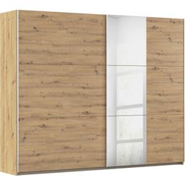 Schwebetürenschrank Rauch "Kleiderschrank Garderobe TOPSELLER AURELIO mit 3 Ausstattungsvarianten", braun (eiche artisan), B:261cm H:210cm T:59cm, Holzwerkstoff, Schränke, 3 verschiedene Ausstattungsvarianten Griffe aus Metall MADE IN GERMANY