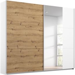 Schwebetürenschrank Rauch "Kleiderschrank Garderobe TOPSELLER AURELIO mit 3 Ausstattungsvarianten", weiß (alpinweiß, eiche artisan), B:218cm H:210cm T:59cm, Holzwerkstoff, Schränke, 3 verschiedene Ausstattungsvarianten Griffe aus Metall MADE IN GERMANY