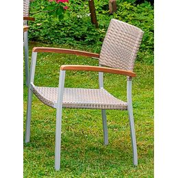 Gartensessel Merxx "Silano", beige, B:60cm H:85cm T:55,5cm, Sessel, Aluminium/Kunststoff