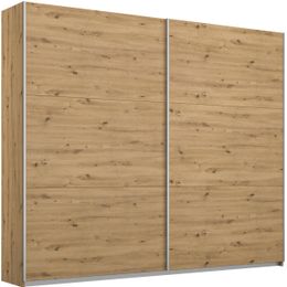 Schwebetürenschrank Rauch "Kleiderschrank Garderobe TOPSELLER AURELIO mit 3 Ausstattungsvarianten", braun (eiche artisan), B:218cm H:210cm T:59cm, Holzwerkstoff, Schränke, 3 verschiedene Ausstattungsvarianten Griffe aus Metall MADE IN GERMANY