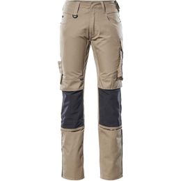 Mascot - Arbeitshose mannheim 12679-442 leichte Bundhose mit Cordura Knietaschen, Farbe: Hellkhaki/Schwarz - 5509, Größe: 46