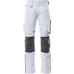 Mascot - Arbeitshose mannheim 12679-442 leichte Bundhose mit Cordura Knietaschen, Farbe: Weiß/Dunkelanthrazit - 0618, Größe: 44