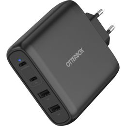 Otterbox USB-Ladegerät "Wall Charger 100W GaN 2x USB-C & 2x USB-A", schwarz, B:10,01cm H:4,5cm T:10,01cm, Ladegeräte, USB-Power Delivery (PD)