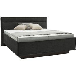 Polsterbett Musterring "JustB SC 100", schwarz (schwarz, schwarz, anthrazit), B:200cm H:115cm L:215cm, Polyester 53%, Polyacryl 40%, Viskose 7%, Betten, inklusive Matratze und Lattenrost, verschiedene Härtegrade und Farben