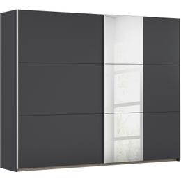 Schwebetürenschrank Rauch "Kleiderschrank Garderobe TOPSELLER AURELIO mit 3 Ausstattungsvarianten", grau (graumetallic), B:261cm H:210cm T:59cm, Holzwerkstoff, Schränke, 3 verschiedene Ausstattungsvarianten Griffe aus Metall MADE IN GERMANY