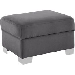 Hocker DOMO collection "Bero", schwarz (pepper), B:67cm H:41cm T:52cm, Struktur fein (100% Polyester);Feinstruktur (100% Polyester);Luxus-Microfaser (100% Polyester), Hocker, Polsterhocker