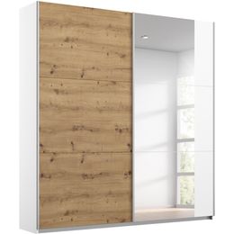 Schwebetürenschrank Rauch "Kleiderschrank Garderobe TOPSELLER AURELIO mit 3 Ausstattungsvarianten", weiß (alpinweiß, eiche artisan), B:175cm H:210cm T:59cm, Holzwerkstoff, Schränke, 3 verschiedene Ausstattungsvarianten Griffe aus Metall MADE IN GERMANY