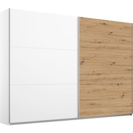 Schwebetürenschrank Rauch "Kleiderschrank Garderobe TOPSELLER AURELIO mit 3 Ausstattungsvarianten", weiß (alpinweiß, eiche artisan), B:261cm H:210cm T:59cm, Holzwerkstoff, Schränke, 3 verschiedene Ausstattungsvarianten Griffe aus Metall MADE IN GERMANY