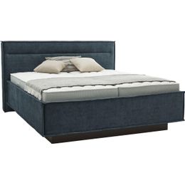 Polsterbett Musterring "JustB SC 100", blau (blau, blau, anthrazit), B:200cm H:115cm L:215cm, Polyester 53%, Polyacryl 40%, Viskose 7%, Betten, inklusive Matratze und Lattenrost, verschiedene Härtegrade und Farben