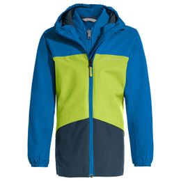 3-in-1-Funktionsjacke Vaude Gr. 122/128, blau (radiate, grün), Kinder, Web, Obermaterial: 100% Polyester, unifarben mit Farbeinsätzen, Jacken