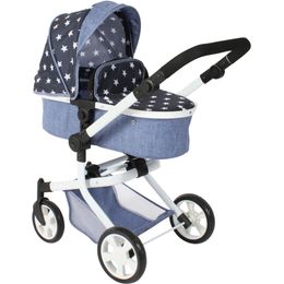 Bayer Chic 2000 Kombi-Puppenwagen CHIC2000 "Mika, Sternchen", blau (sternchen), Puppenwagen, KinderB:41cm H:82cm T:73cm, Metall, Kunststoff, Stoff, B:41cm H:82cm T:73cm