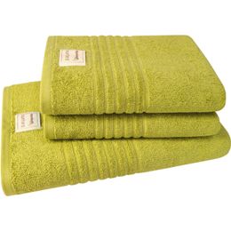 Handtuch Set Dyckhoff "Nature", grün (kiwi), 3 St., Frottier, Frottier, Obermaterial: 100% Baumwolle, Handtücher (Packung), im 3er oder 6er Set erhätlich