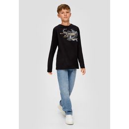 Regular-fit-Jeans s.Oliver JUNIOR Gr. 134, N-Gr, blau, Jungen, Denim/Jeans, Obermaterial: 99% Baumwolle, 1% Elasthan, Abriebeffekte, Jeans, im 5-Pocket-Stil