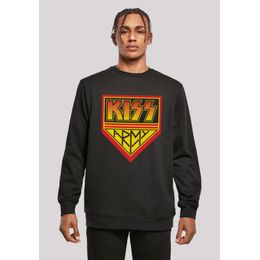 Sweatshirt F4NT4STIC "Kiss Rock Band Army Logo", Herren, Gr. XXL, schwarz, Obermaterial: 50% Baumwolle, 50% Polyester, regular fit, Rundhals, ohne B&uuml;ndchen, Sweatshirts Sweatshirt, Premium Qualit&auml;t, Musik, By Rock Off