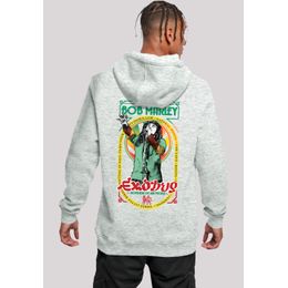 Kapuzenpullover F4NT4STIC "Bob Marley Reggae Music Exodus Singing" Gr. XS, grau (erdgrau), Herren, Obermaterial: 65% Baumwolle, 35% Polyester, Pullover, Premium Qualität, Band, Logo