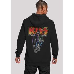 Kapuzenpullover F4NT4STIC "Kiss Rock Music Band Neon Band" Gr. M, schwarz, Herren, Obermaterial: 65% Baumwolle, 35% Polyester, Pullover, Premium Qualität, Band, Logo