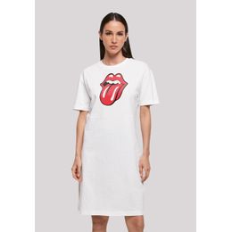 Shirtkleid F4NT4STIC "The Rolling Stones Zunge", Damen, Gr. 4XL, weiß, Obermaterial: 100% Baumwolle, casual, oversize, Rundhals, Kurzarm ohne Bündchen, Kleider, Premium Qualität