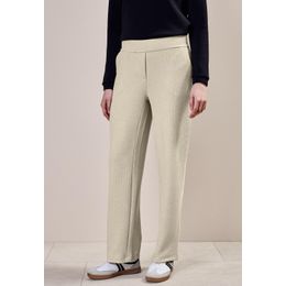 Stoffhose Cecil, Damen, Gr. L, Länge 30, desert beige melange, Stoff, 79% Polyester, 14% Viskose, 5% Metallpolyester, 2% Elasthan, unifarben, casual, loose fit lang, Hosen, High Waist