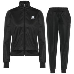 Trainingsanzug Lotto, Damen, Gr. L (52/54), schwarz (caviar), 100% Polyester, unifarben, sportlich, Sportanzüge, - auch einzeln gut kombinierbar