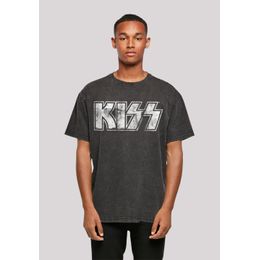 T-Shirt F4NT4STIC "Kiss Rock Band Vintage Logo" Gr. 5XL, schwarz, Herren, Obermaterial: 100% Baumwolle, Shirts, Premium Qualität, Musik, By Rock Off