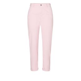 Chinohose MAC "CHINO turn up", Damen, Gr. 36, N-Gr, pink (cotton candy pink ppt), Web, Obermaterial: 97% Baumwolle, 3% Elasthan, casual, slim fit, Hosen, mit dezentem Glanz, elegant und sportiv zugleich