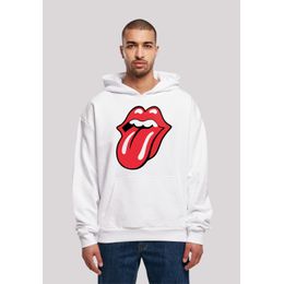 Kapuzenpullover F4NT4STIC "The Rolling Stones Zunge", Herren, Gr. L, weiß, Obermaterial: 100% Baumwolle, oversize, Pullover Kapuzenpullover, Premium Qualität