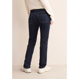 Slim-fit-Jeans Cecil, Damen, Gr. 27, Länge 30, blau (rinsed wash), Jeans, 85% Baumwolle, 13% Polyester, 2% Elasthan, unifarben, casual, lang, Jeans, 5-Pocket-Style