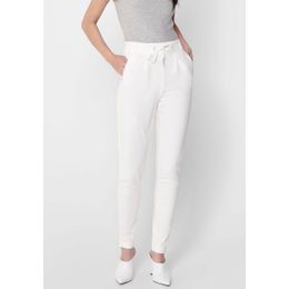 Jogger Pants Only "ONLPOPTRASH LIFE EASY COL PANT PNT NOOS" Gr. L (40), Länge 30, rot (cloud dancer), Damen, Milano Rib, Obermaterial: 63% Viskose, 32% Nylon, 5% Elasthan, unifarben, Hosen, bequeme Form mit elastischem Bund und Kordelzug