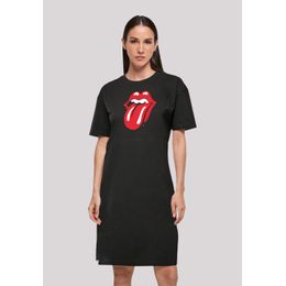 Shirtkleid F4NT4STIC "The Rolling Stones Zunge", Damen, Gr. 4XL, schwarz, Obermaterial: 100% Baumwolle, casual, oversize, Rundhals, Kurzarm ohne Bündchen, Kleider, Premium Qualität