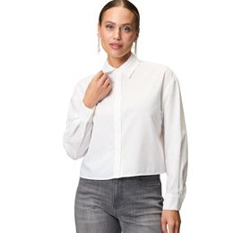 Klassische Bluse Zero "Zero Bluse mit Strasssteinen" Gr. 36, weiß (weißsilber), Damen, Web, Obermaterial: 85% Polyester, 15% Viskose. Ärmelfutter: ohne Futter., clean, Blusen