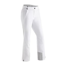 Skihose Maier Sports "Steffi Slim", Damen, Gr. 42, Normalgrößen, weiß, 100% Polyester, Hosen, Damen Schneehose,atmungsaktiv, wind/wasserdicht, Slim Fit